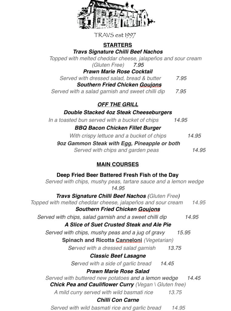 Food – Travellers Rest Brough